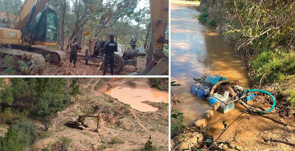Cuatro detenidos por explotación minera ilegal en el río Guayape