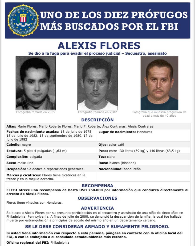 Estos son los hondureños más buscados por el FBI