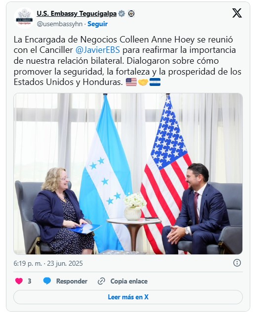 Honduras y EE.UU. refuerzan cooperación bilateral con el retorno de ...