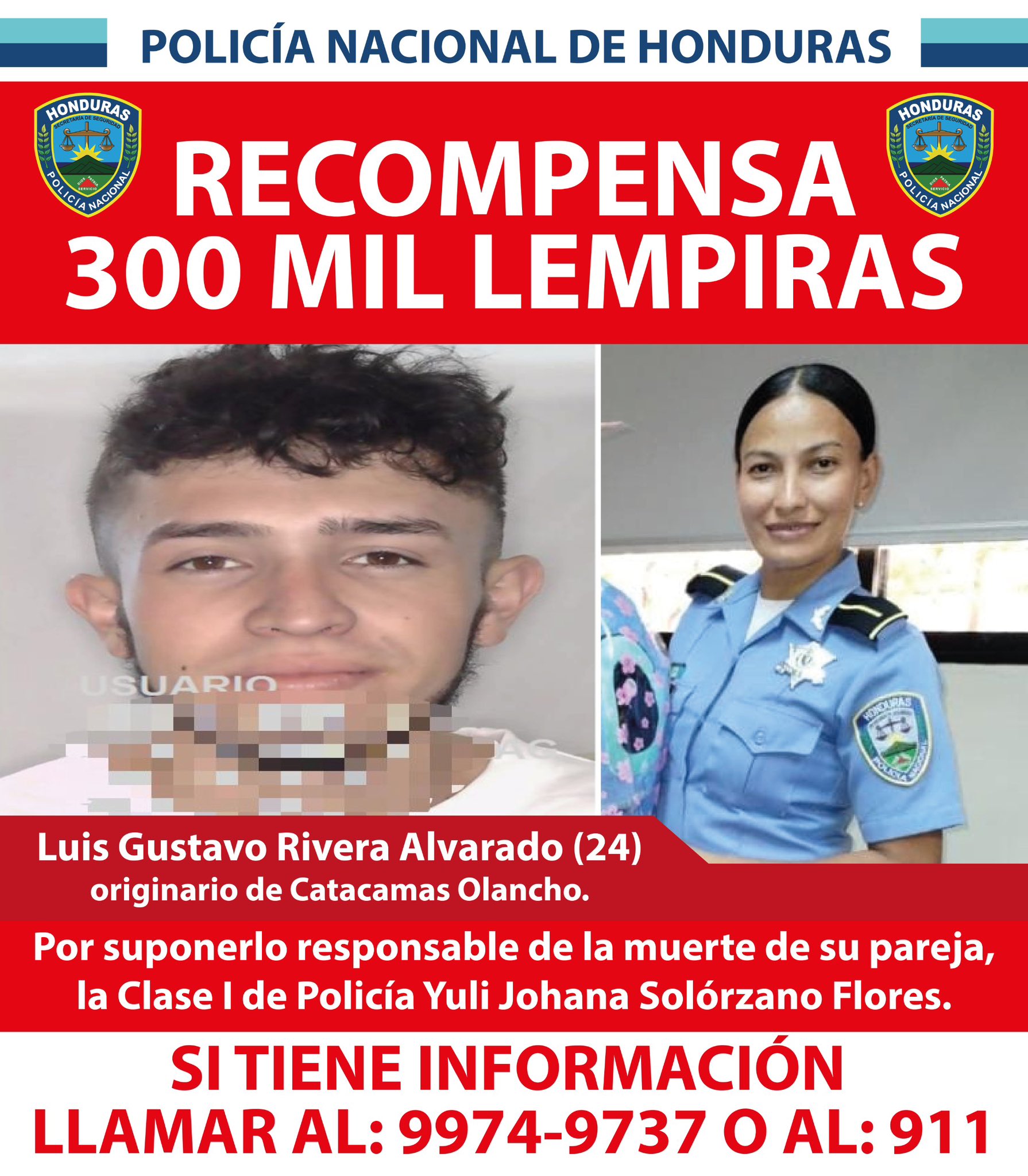 L 300 mil por información de la pareja de policía asesinada