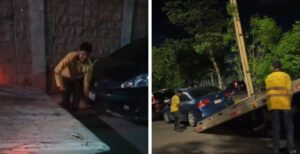 Grúas levantan autos de fanáticos durante concierto de Nodal en Tegucigalpa