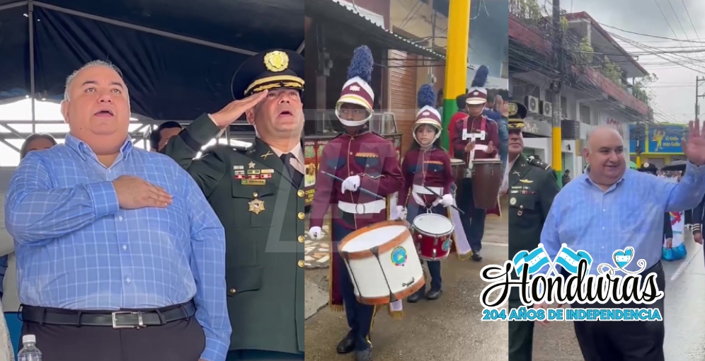 Alcalde Alexander López encabeza las fiestas patrias en El Progreso