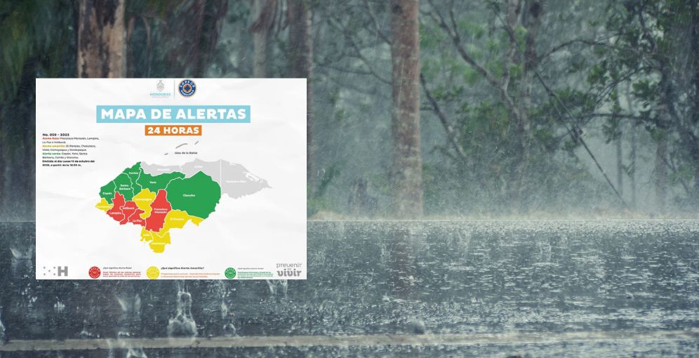 Copeco extiende Alerta Roja en cuatro departamentos por lluvias