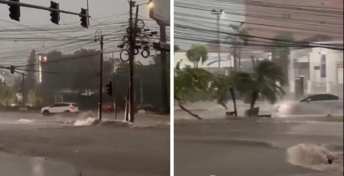 Fuertes lluvias inundan calles y generan caos vial en San Pedro Sula ...