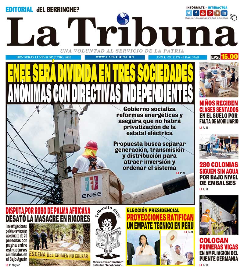 ENEE SERÁ DIVIDIDA EN TRES SOCIEDADES ANÓNIMAS CON DIRECTIVAS ...