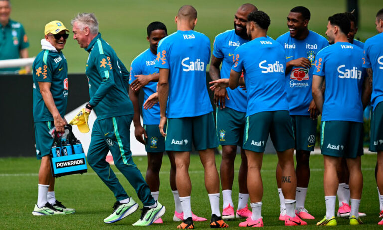 Entreno feliz de Brasil: cumpleaños de Ancelotti y visita de Spike Lee